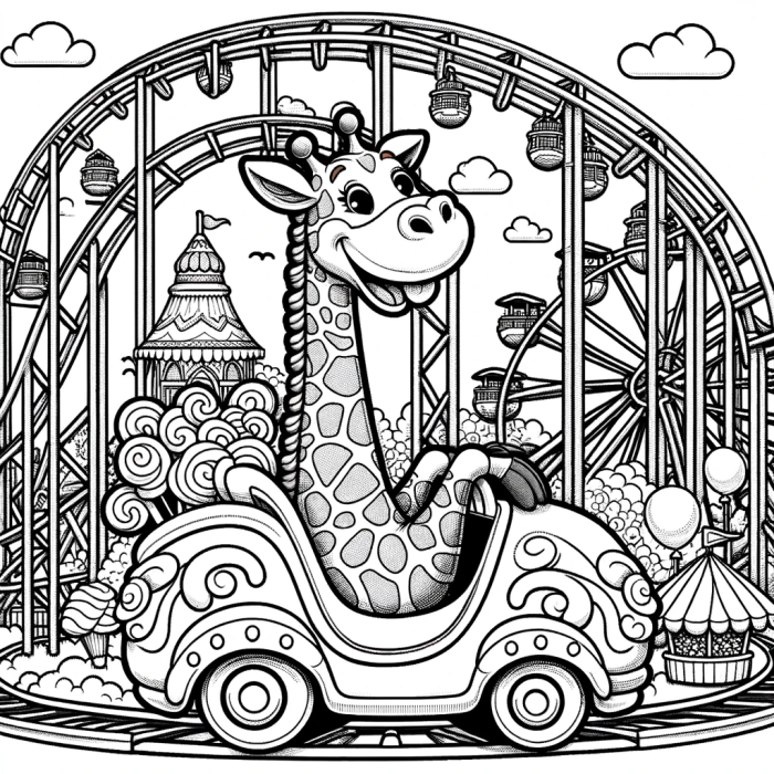Coloring Page: Amusement Park Adventure - Color Page for Kids