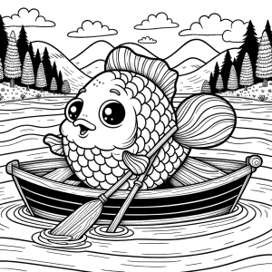 Coloring Page: Adventurous Fish Color Page for Kids - Fun on the Lake