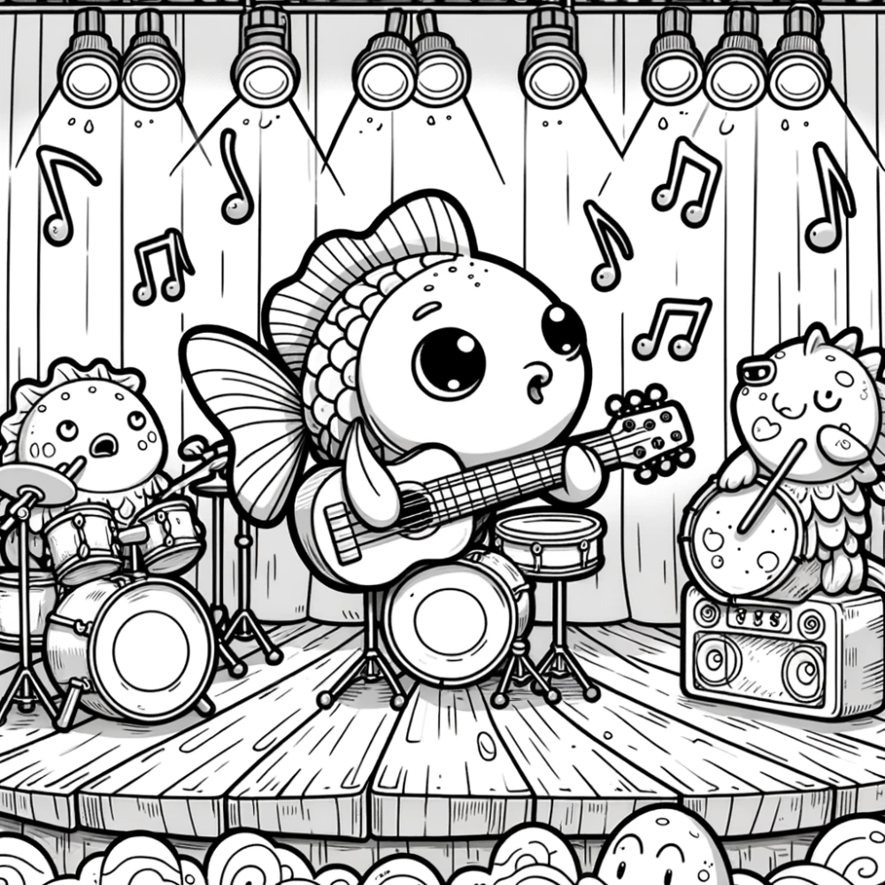 Coloring Page: Underwater Concert Color Page for Kids - Fun Coloring ...