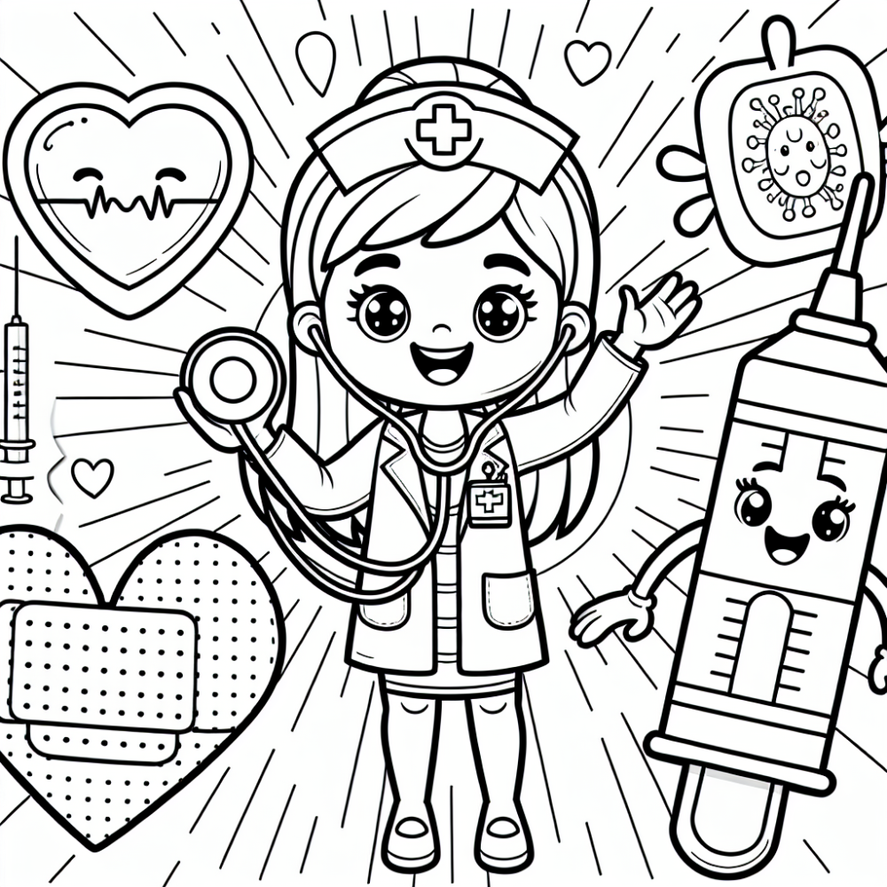 Coloring Page: Doctor-Themed Color Page for Kids