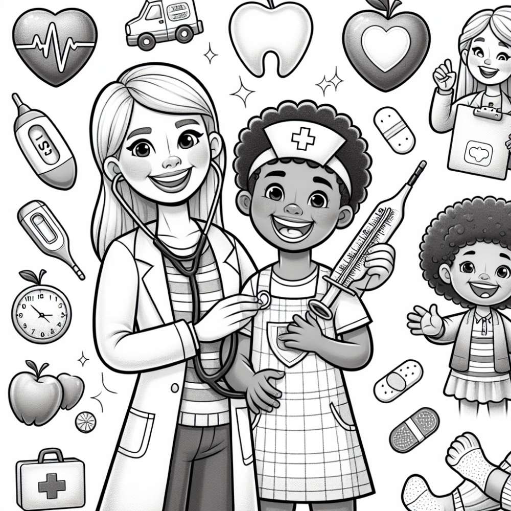Coloring Page: Health and Wellness Color Page for Kids