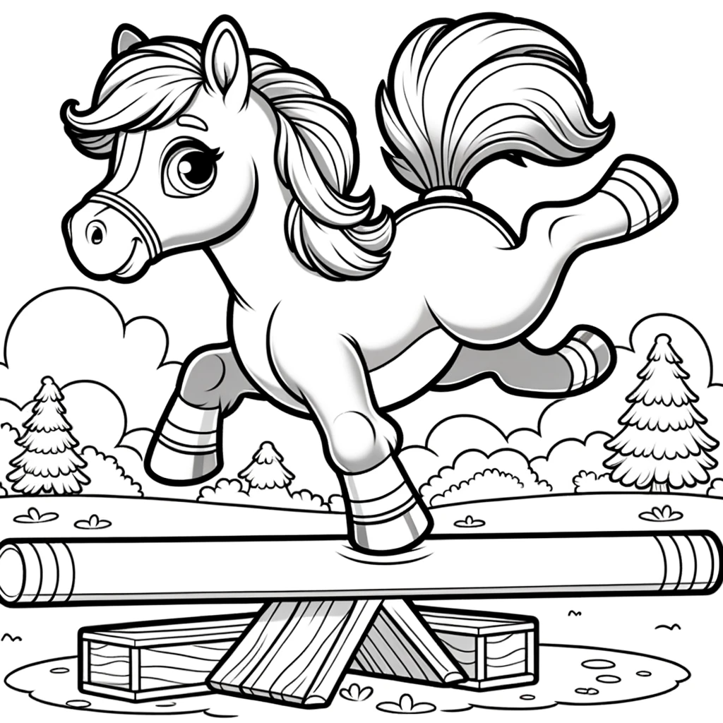 Coloring Page: Playful Pony Color Page for Kids - Jump into Coloring Fun!