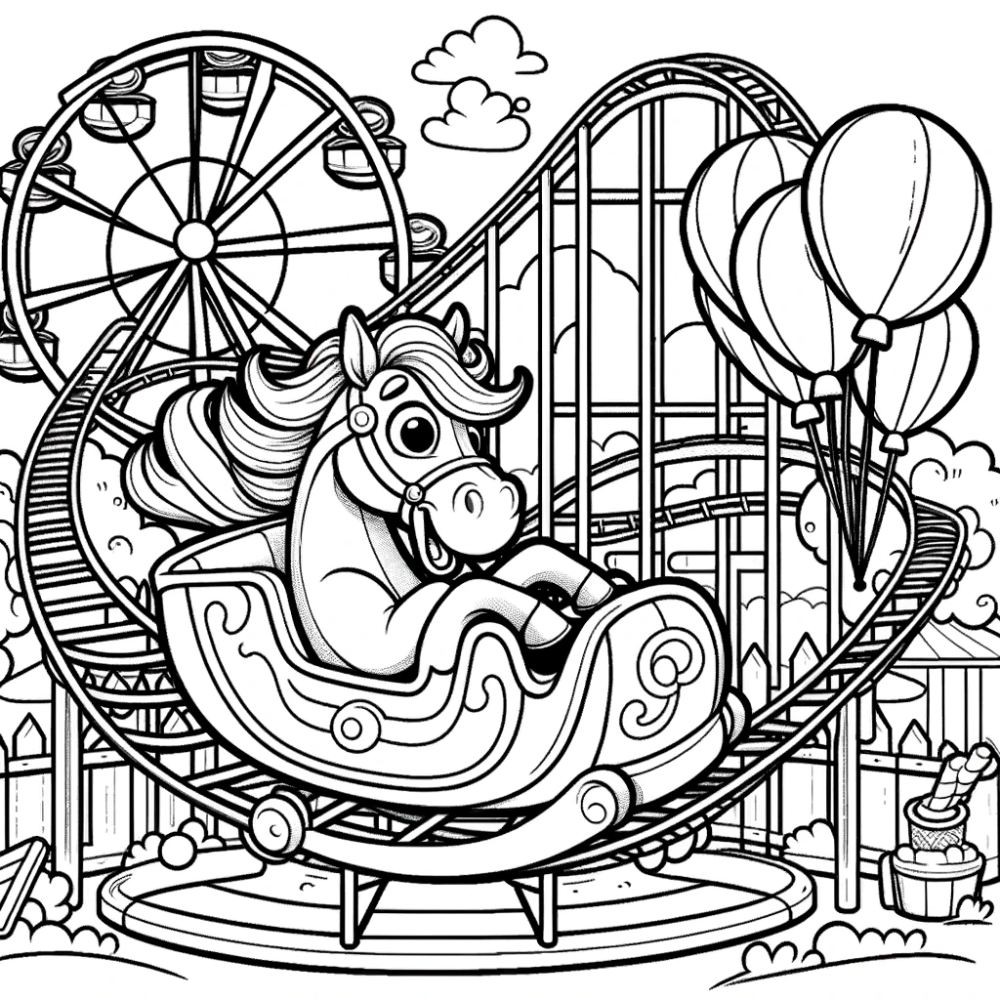 Coloring Page: Carousel Horse Color Page for Kids - Fun and Creative ...