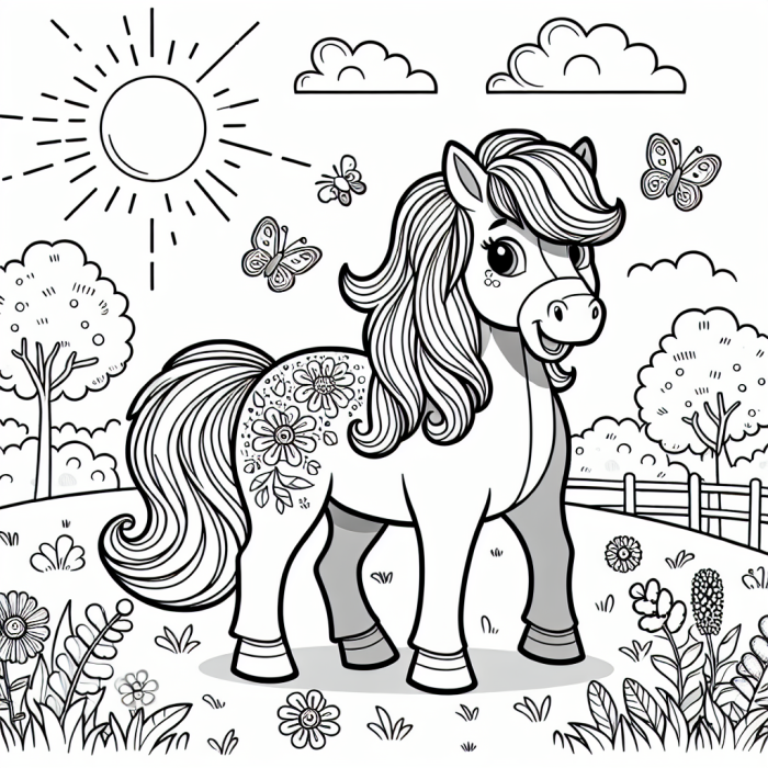 Coloring Page: Charming Pony Color Page for Kids