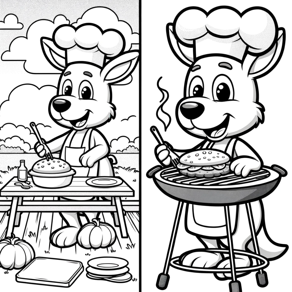 Coloring Page: Grill & Chill - Color Page for Kids with a Fun Cooking Theme