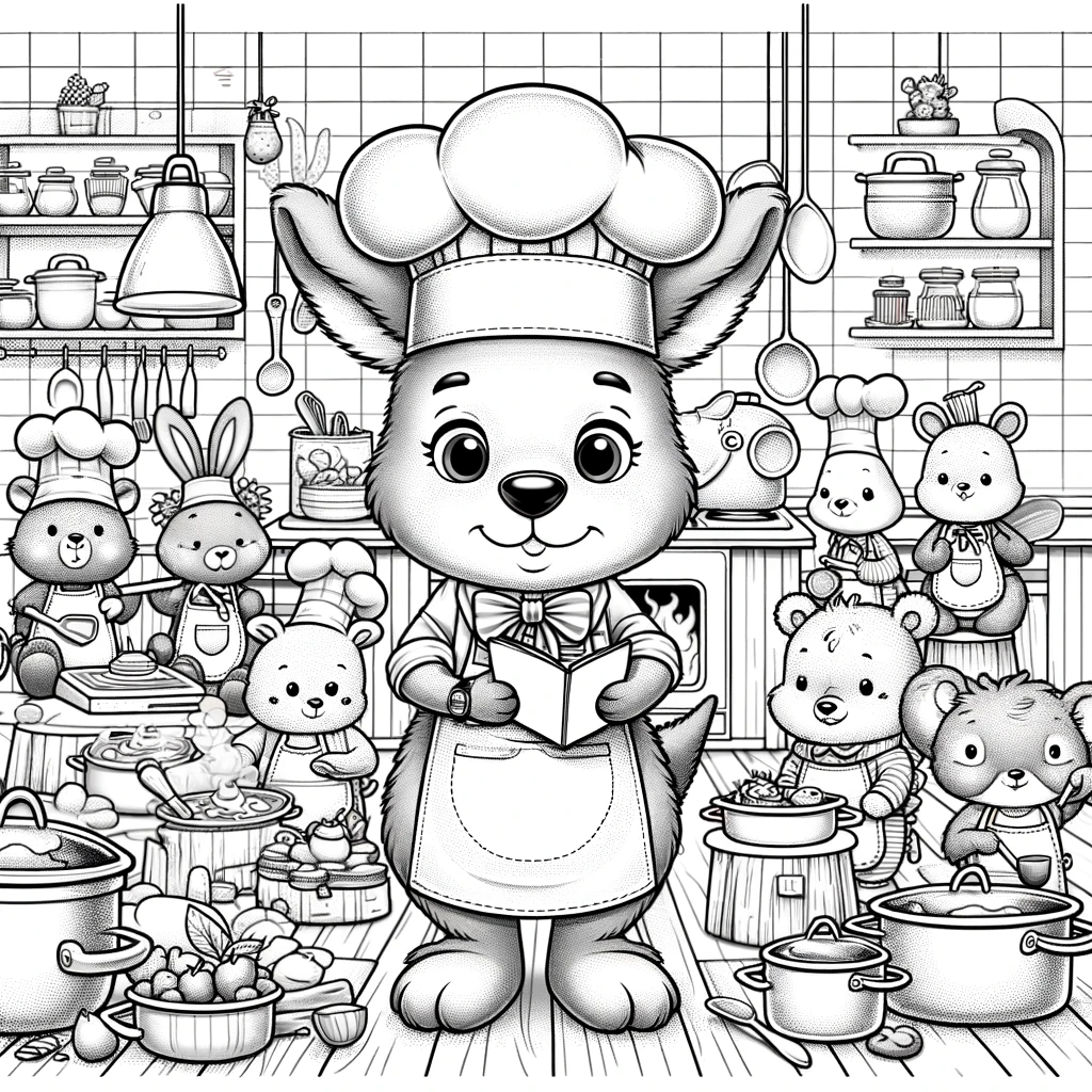 Coloring Page: Bunny Chef Recipe Color Page for Kids | Coloring Fun