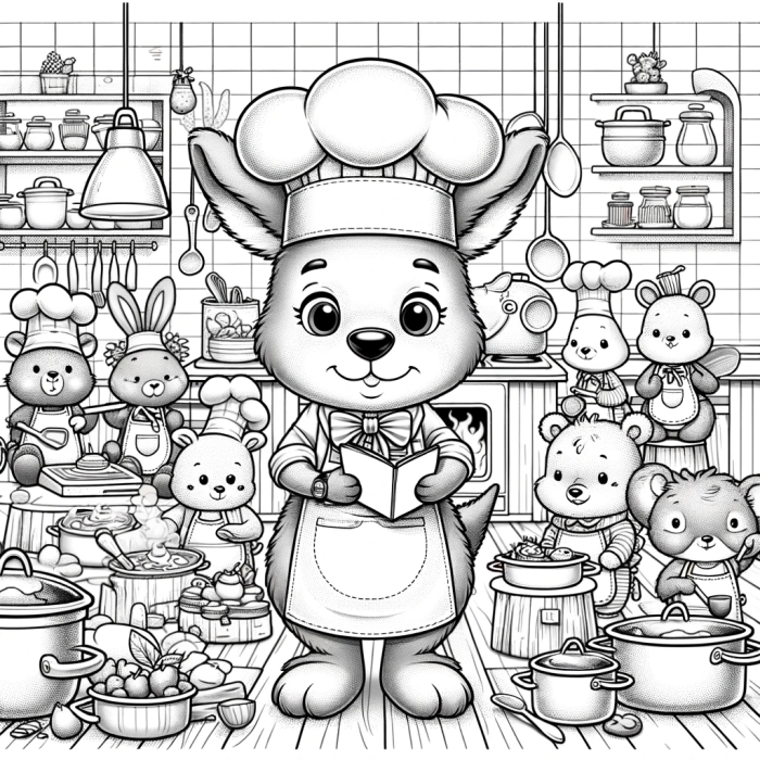 Coloring Page: Bunny Chef Recipe Color Page for Kids | Coloring Fun
