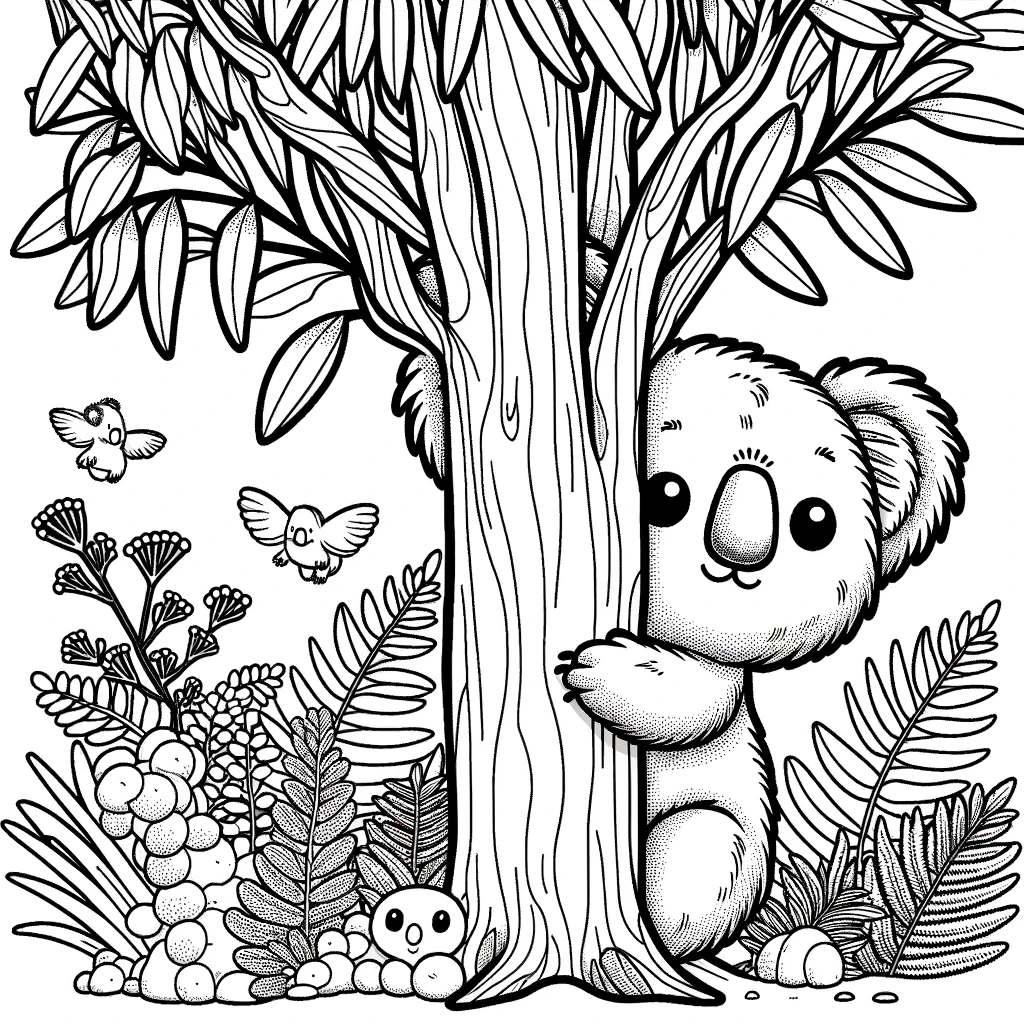 Coloring Page: Adorable Koala Color Page for Kids - Creative Coloring Fun