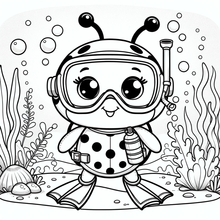 Coloring Page: Underwater Adventure - A Fun Scuba Diving Color Page for ...