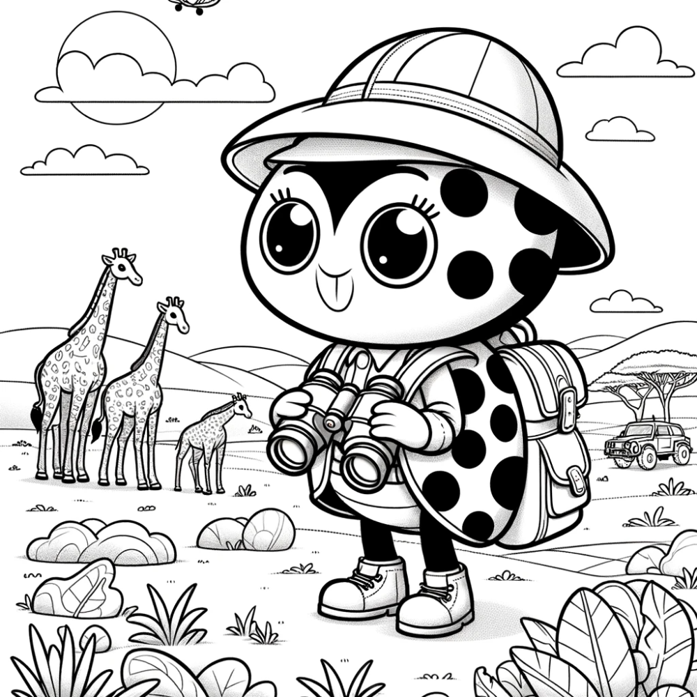 Coloring Page: Adventure Safari Color Page for Kids - Explore and Learn!