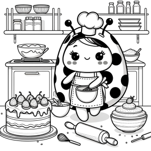 Coloring Page: Delightful Kitchen Cooking Color Page for Kids - Fun ...