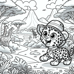 Coloring Page: Jungle Explorer Color Page for Kids - Leap into Coloring ...