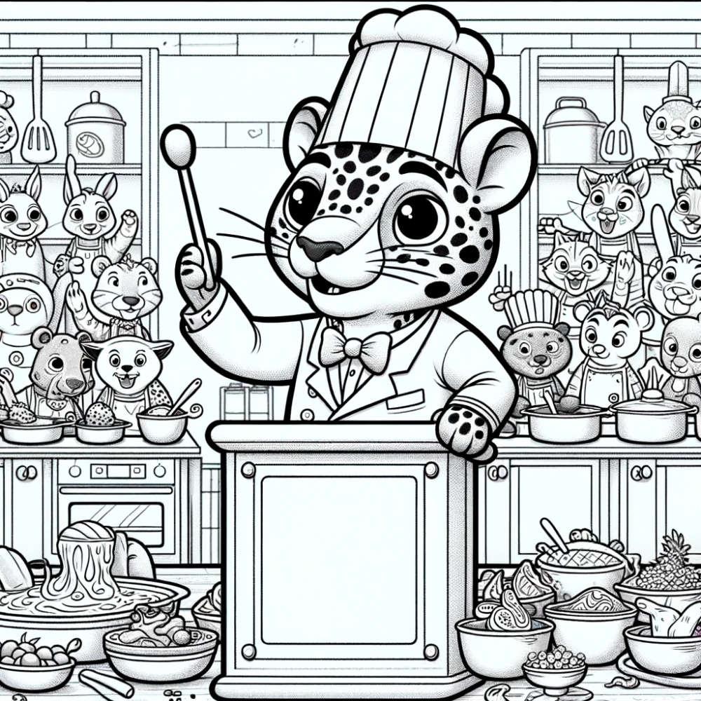 Coloring Page: Animated Chef Orchestra - Creative Color Page for Kids