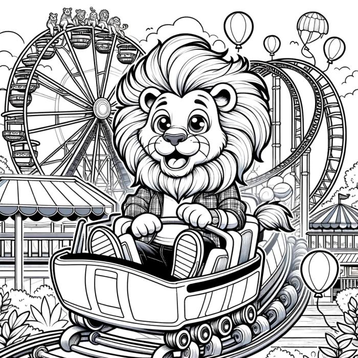 Coloring Page: Amusement Park Adventure - Color Page for Kids
