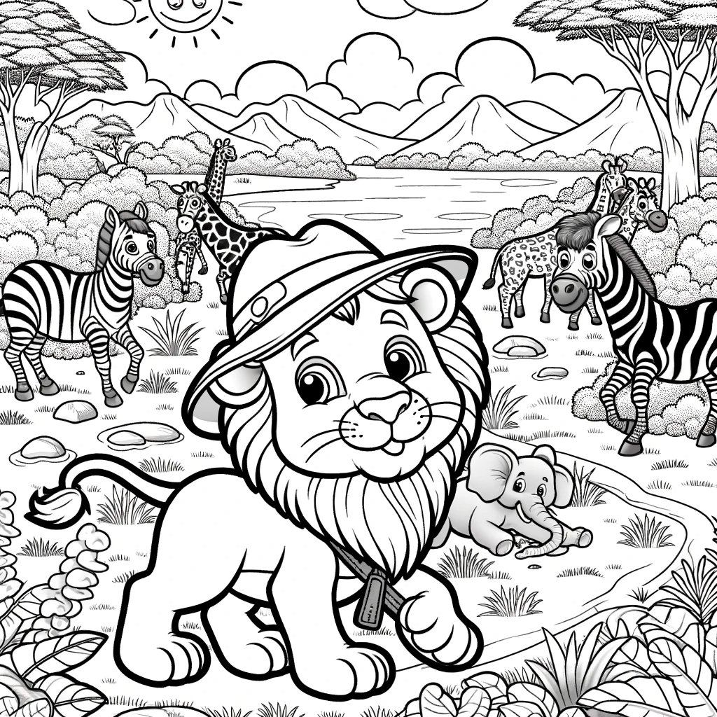 Coloring Page: Jungle Safari Color Page for Kids - Explore with the ...