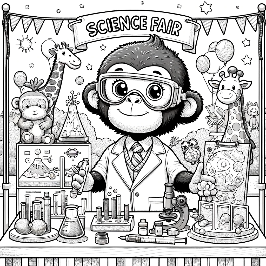 Coloring Page: Color Page for Kids: Exploring Science with a Friendly ...