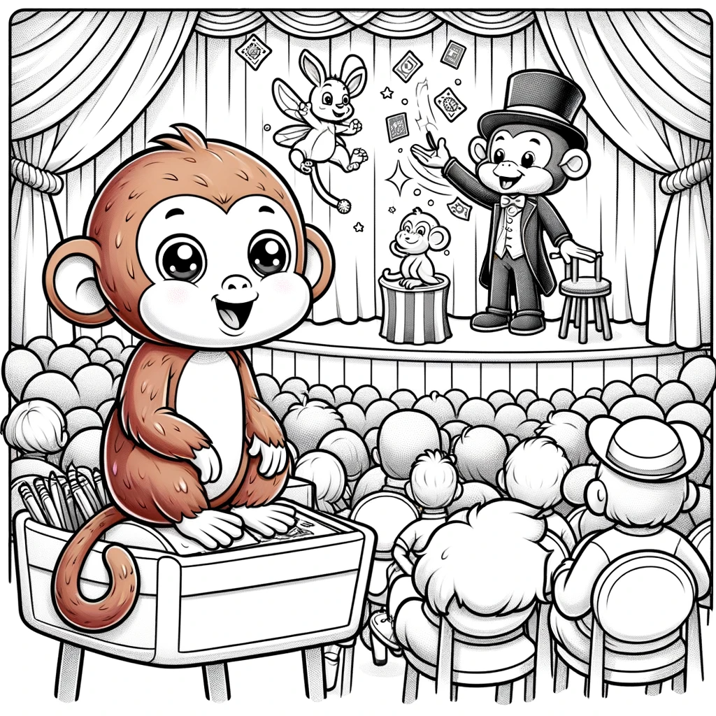Coloring Page: Enchanting Magician Magic Show - Free Color Page for Kids