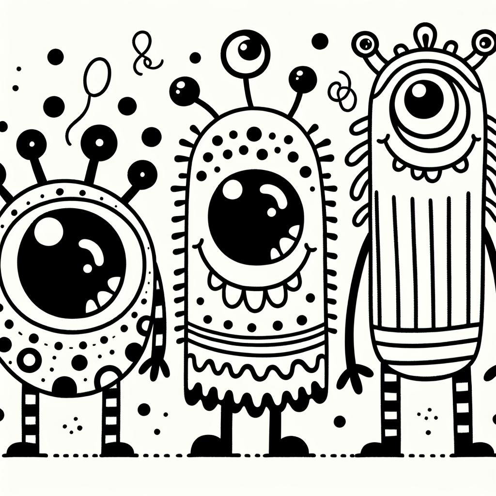 Coloring Page: Fun Monster Color Page for Kids