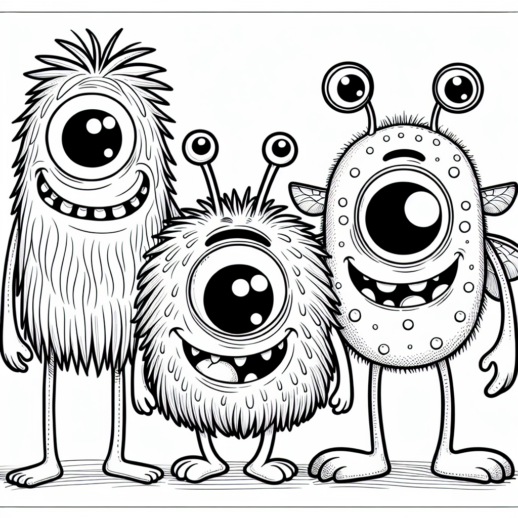 Coloring Page: Fun Monster Color Page for Kids
