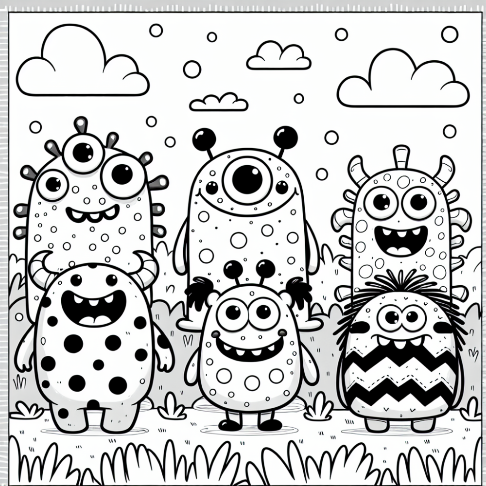 Coloring Page: Fun Monster Color Page for Kids