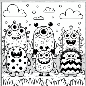 Coloring Page: Fun Monster Color Page for Kids