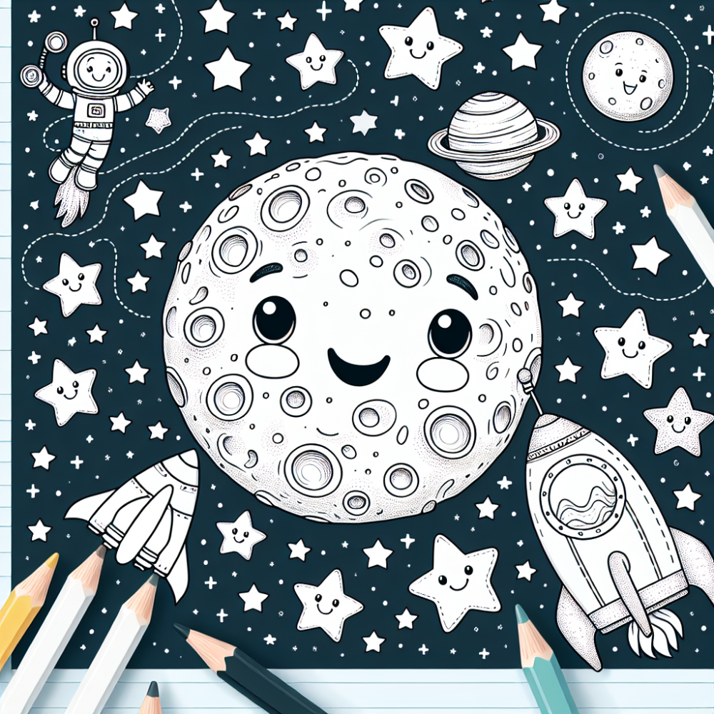 Free moon coloring page Color Book - 15 Coloring Pages - Engaging Moon ...