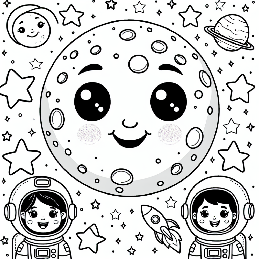 Coloring Page: Fun Space Adventure Color Page for Kids