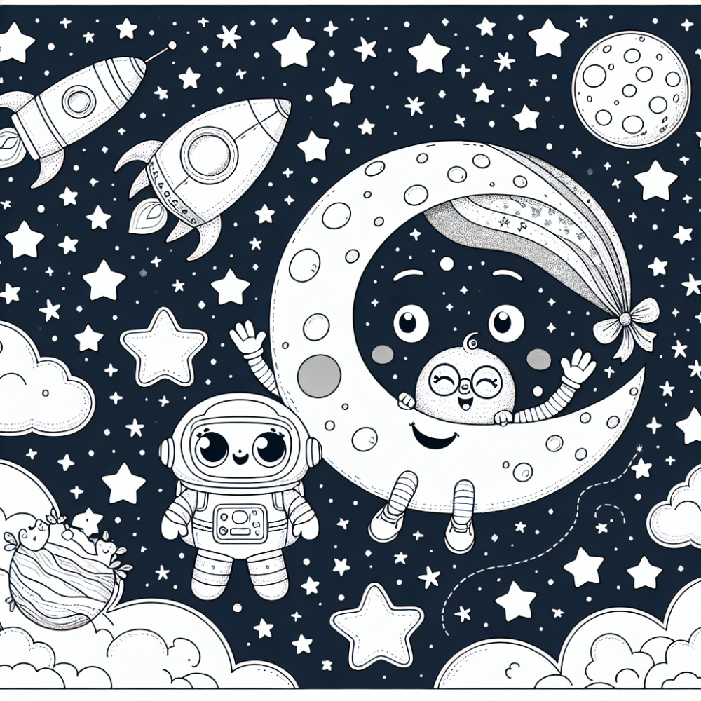 Free moon coloring page Color Book - 15 Coloring Pages - Engaging Moon ...