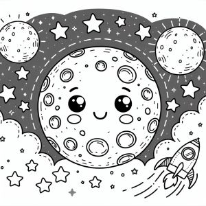 Free moon coloring page Color Book - 15 Coloring Pages - Engaging Moon ...