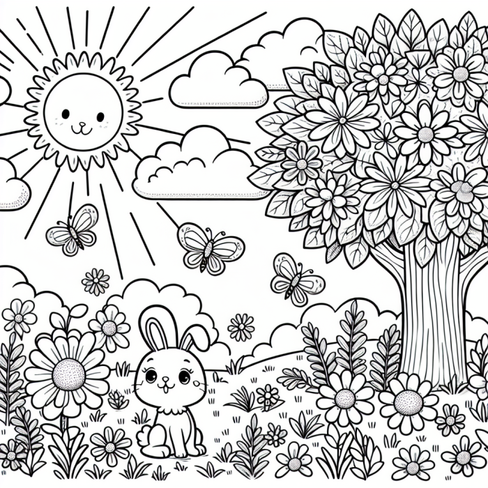Coloring Page: Nature-themed Color Page for Kids