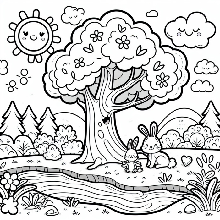 Coloring Page: Nature-Themed Color Page for Kids