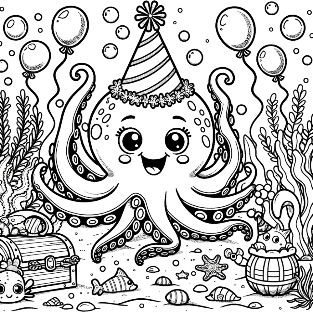 Coloring Page: Underwater Fun - Free Octopus Color Page for Kids