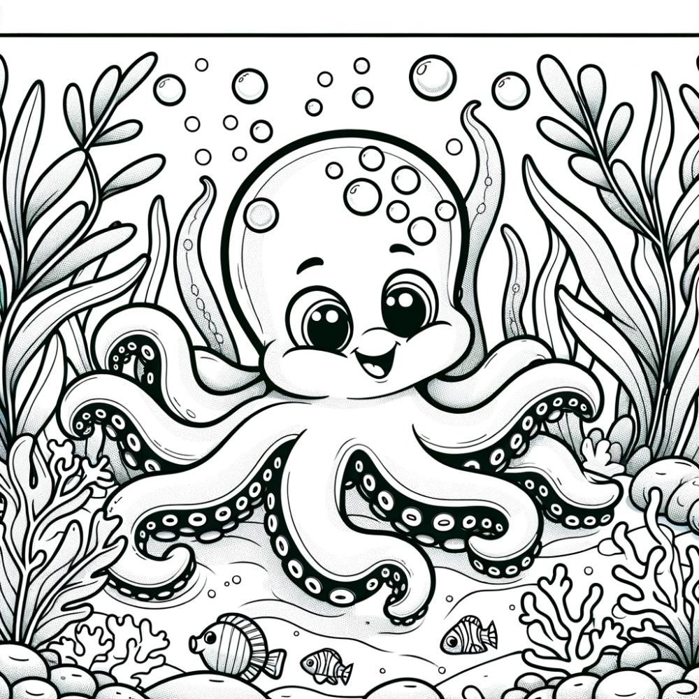 Coloring Page: Underwater Adventure Octopus - Free Color Page for Kids