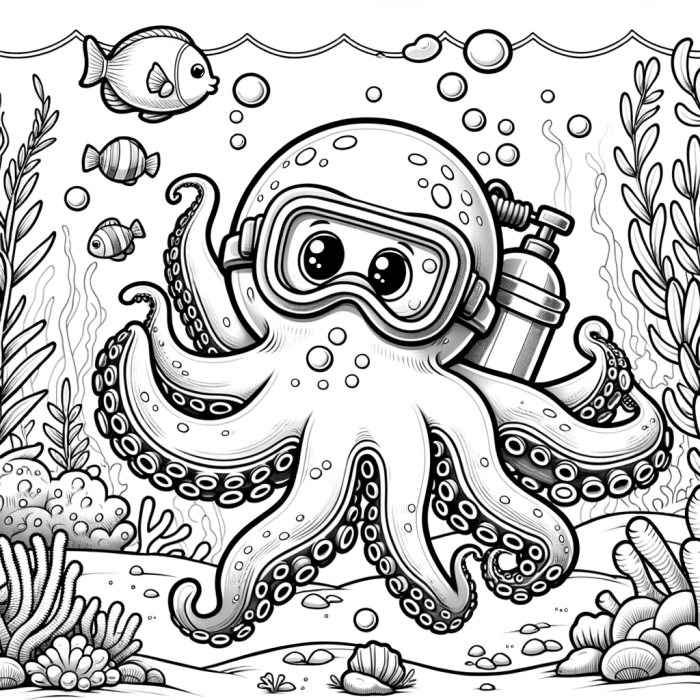 Coloring Page: Octopus Adventure - Color Page for Kids