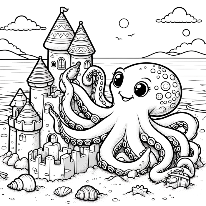 Coloring Page: Friendly Octopus Color Page for Kids - Creative Fun