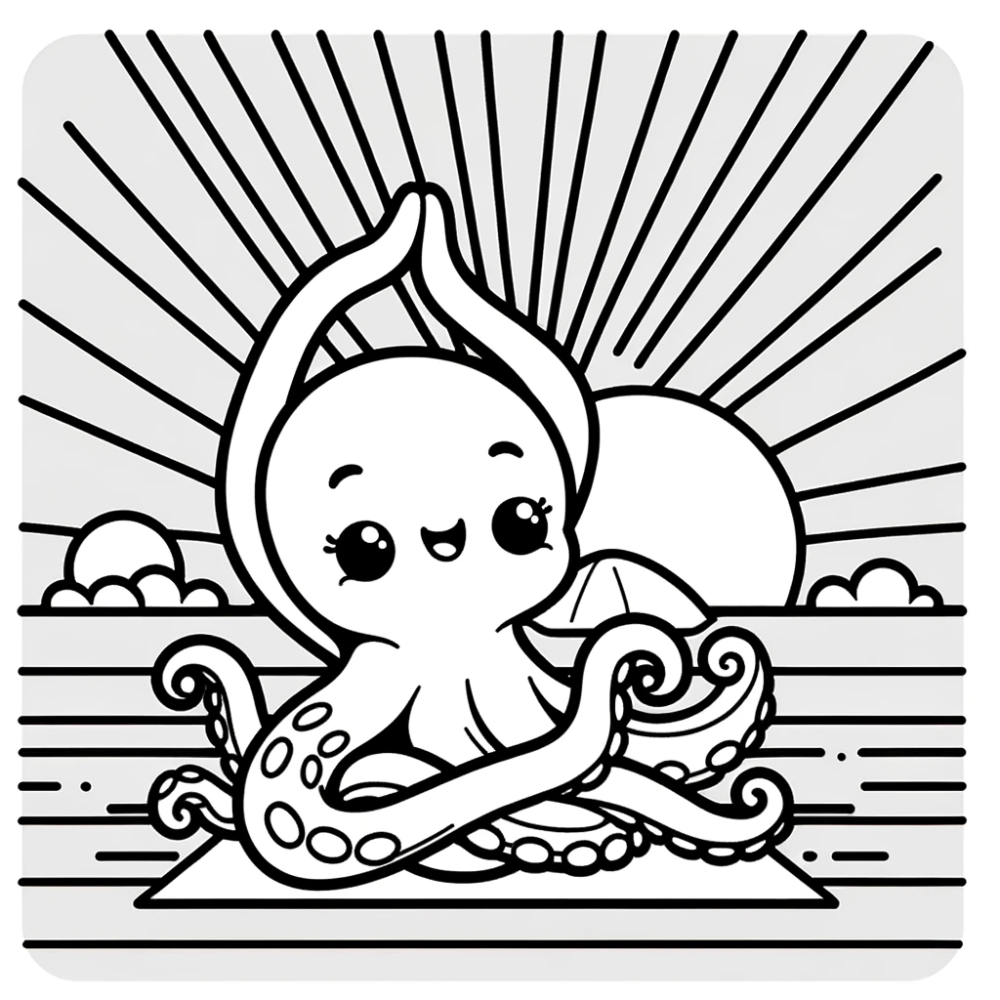 Coloring Page: Octopus Color Page for Kids - Ocean Fun Art Activity
