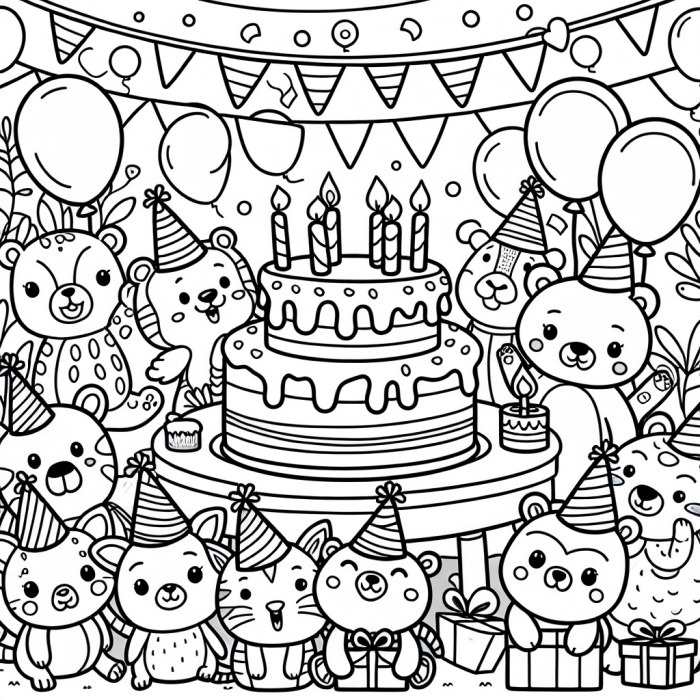 Free party coloring page Color Book - 15 Coloring Pages - Party ...