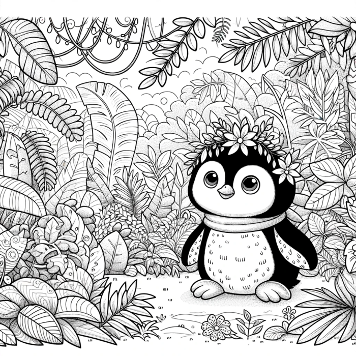 Coloring Page: Adorable Penguin Color Page for Kids - Creative Fun