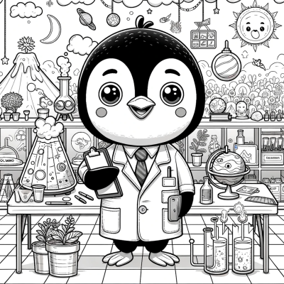 Coloring Page: Colorful Science Lab: A Fun Color Page for Kids