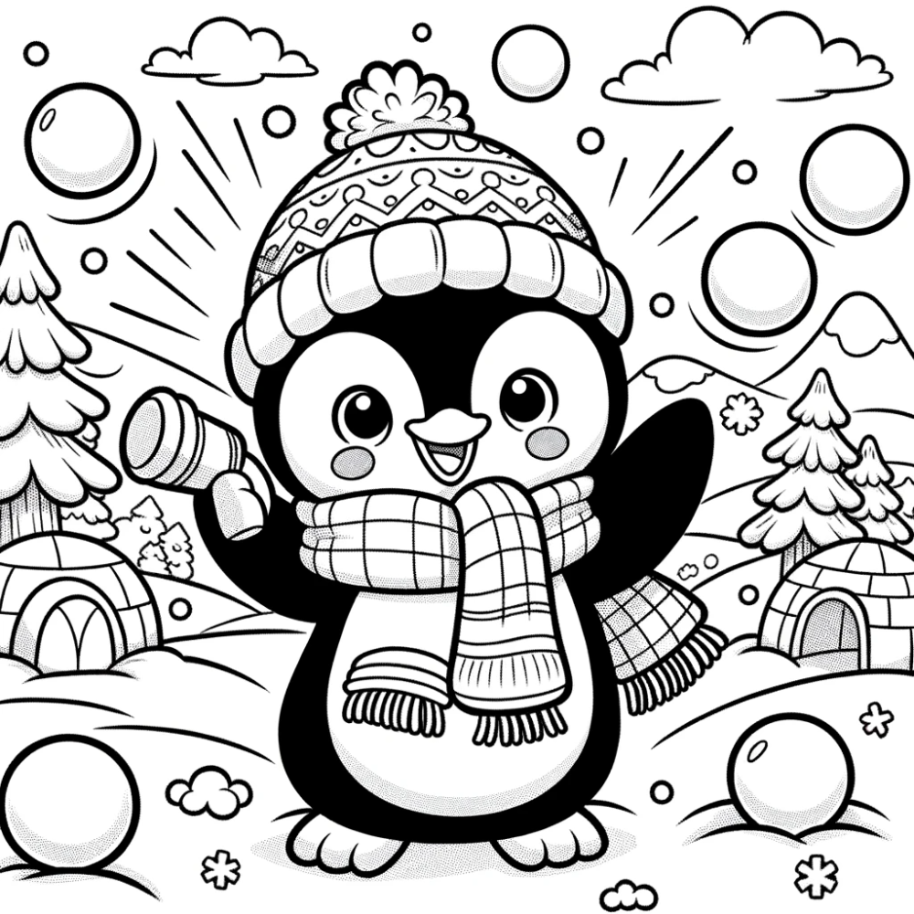 Coloring Page: Penguin Color Page for Kids - Winter Coloring Fun!