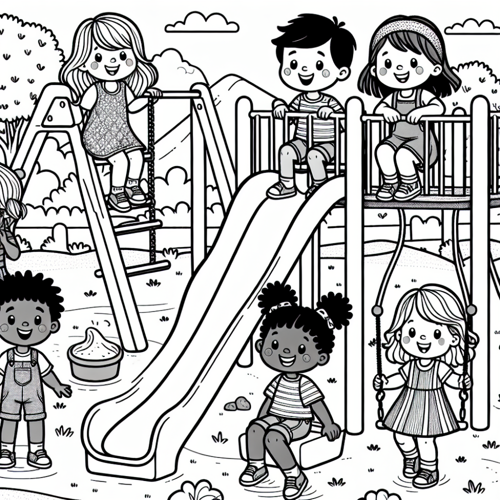 Coloring Page: Fun Playground Color Page for Kids