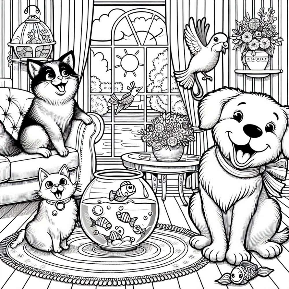 Coloring Page: Fun Animal Color Page for Kids