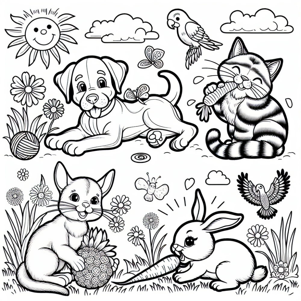Coloring Page: Animal Fun: Color Page for Kids