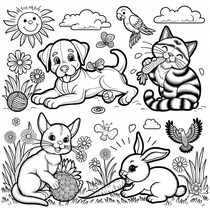 Coloring Page: Animal Fun: Color Page for Kids