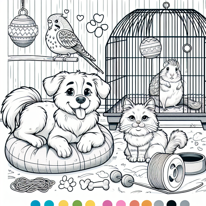 Coloring Page: Adorable Animal Color Page for Kids