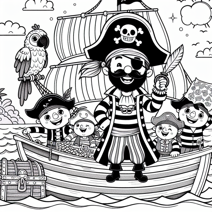 Coloring Page: Pirate Adventure Color Page for Kids