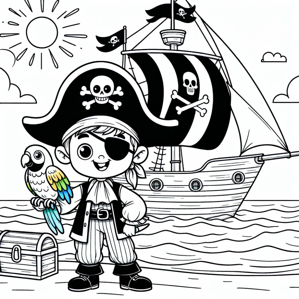 Coloring Page: Adventurous Pirate Color Page for Kids