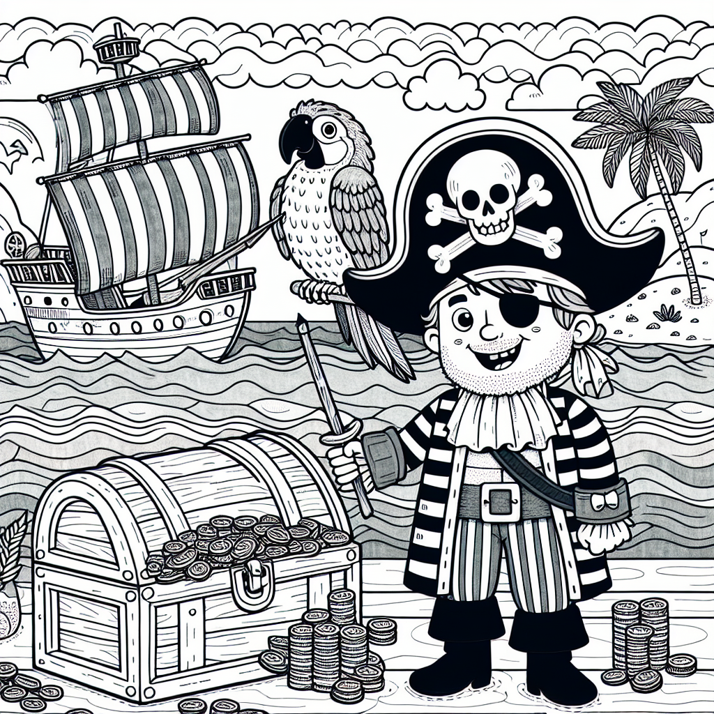 Coloring Page: Exciting Pirate Adventure Color Page for Kids