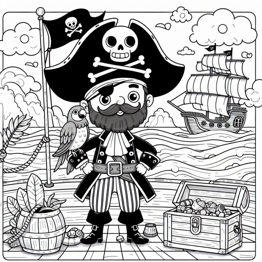 Coloring Page: Pirate Adventure Color Page for Kids
