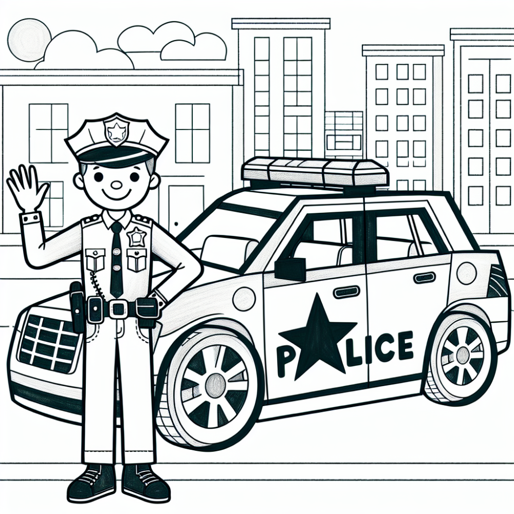 Coloring Page: Police Officer Color Page for Kids